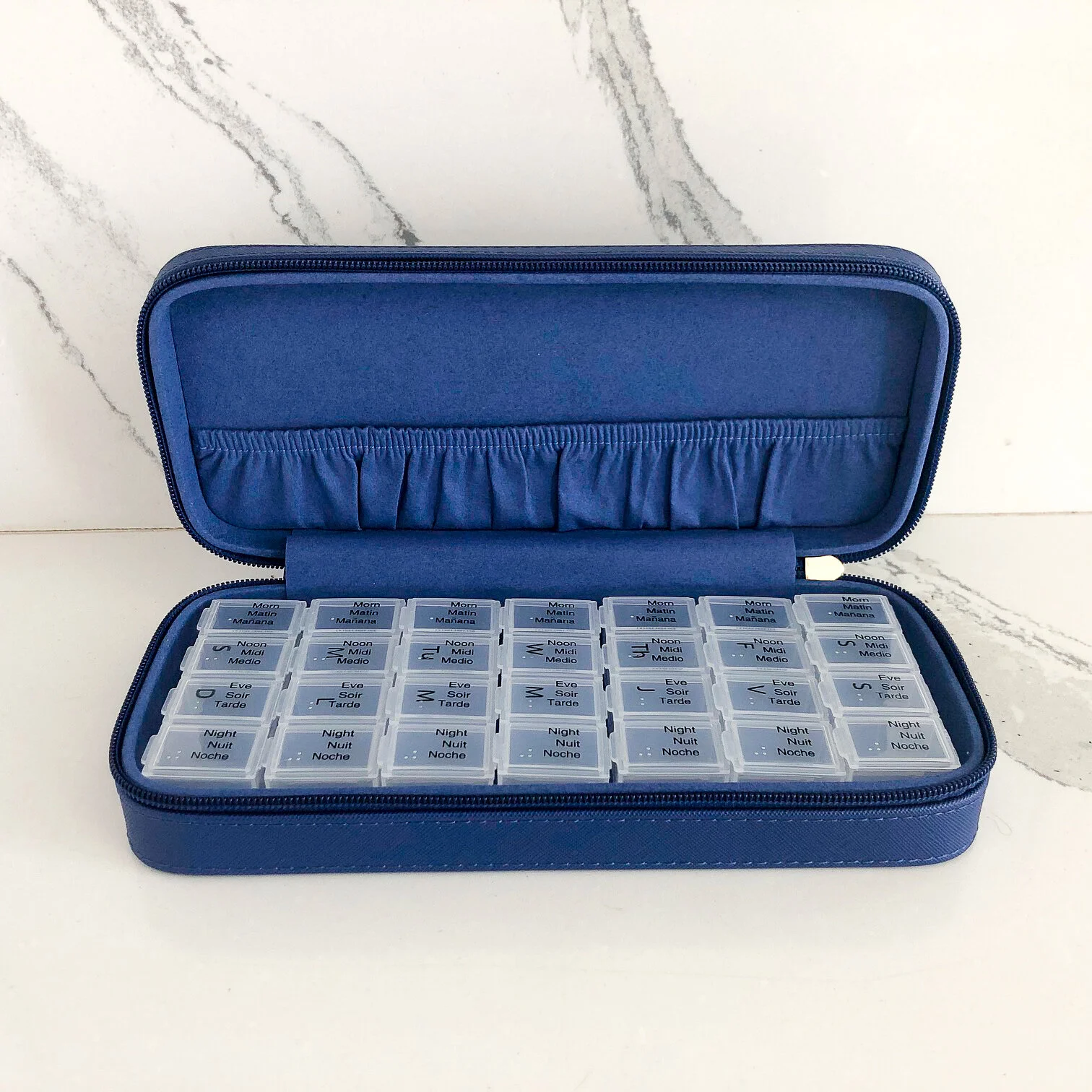 Jetsetter Travel Pill Case in Metallic Blue | Chronically Chic