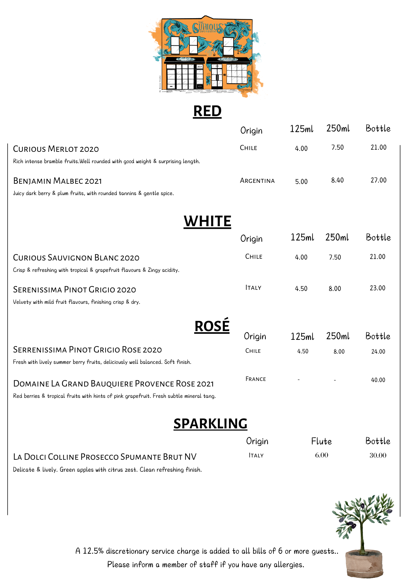 Drinks — The Curious Cafe and Bistro