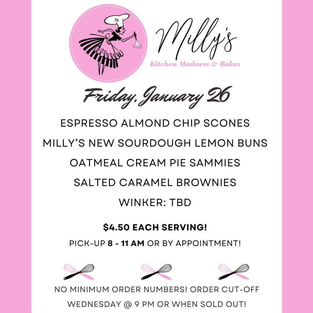 Weekly Menu — Milly's Kitchen Madness & Bakes