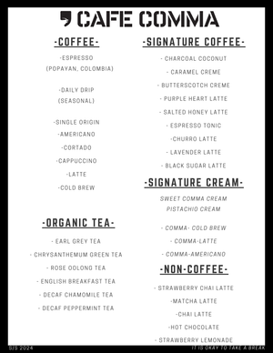 Menu — CAFE COMMA