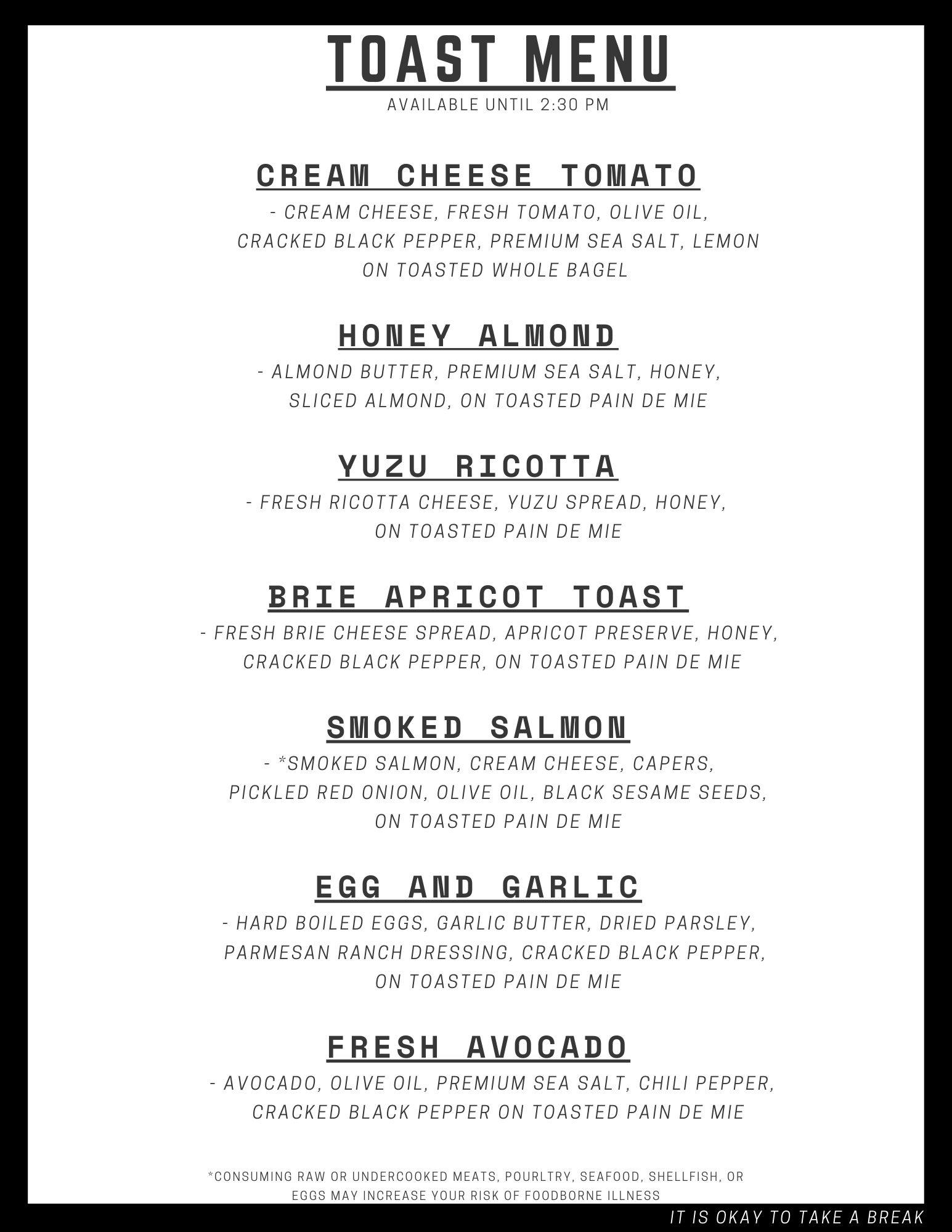 Menu — CAFE COMMA