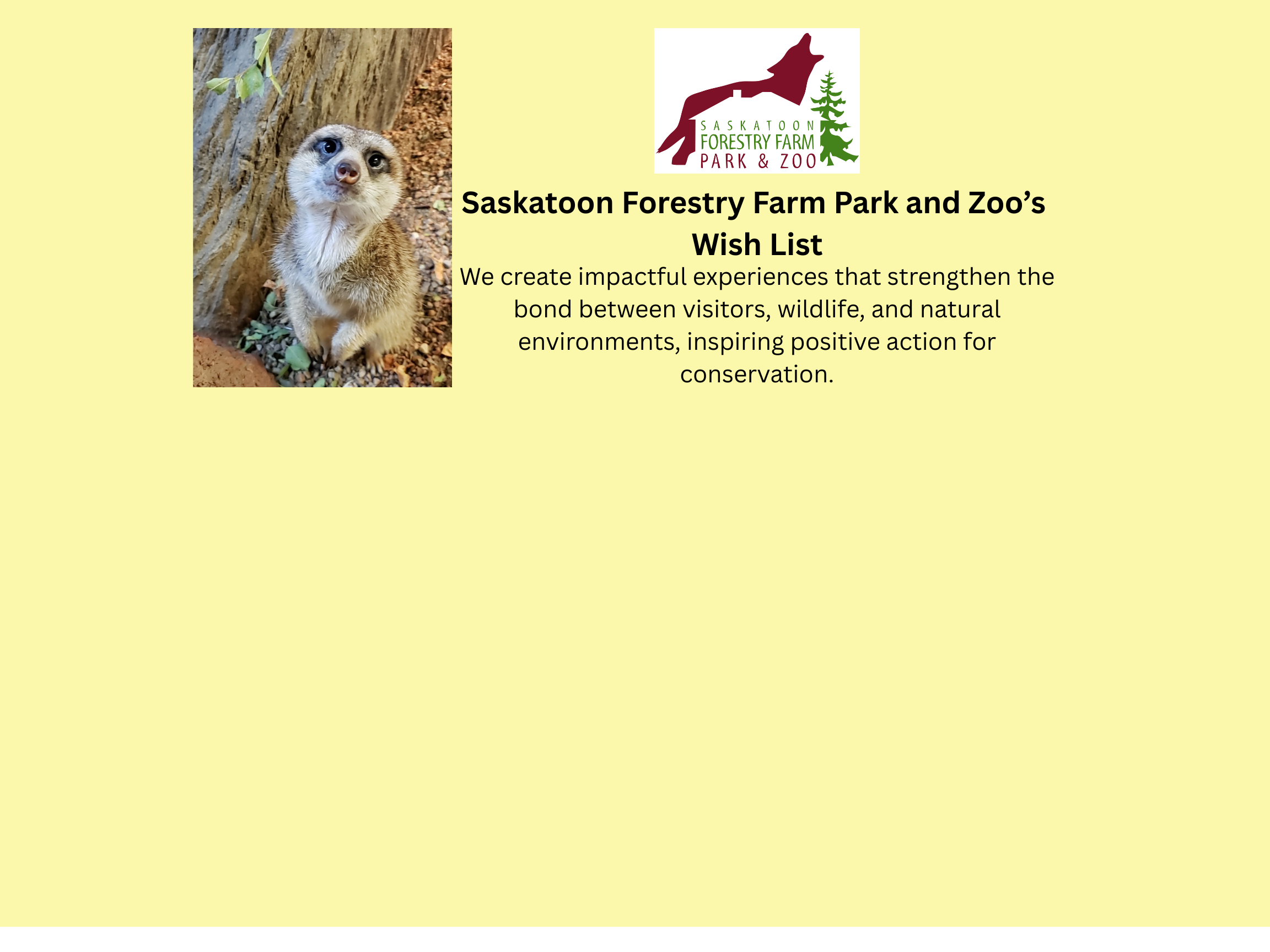 Saskatoon Forestry Farm Park and Zoo — Zoo Enrichment Lab