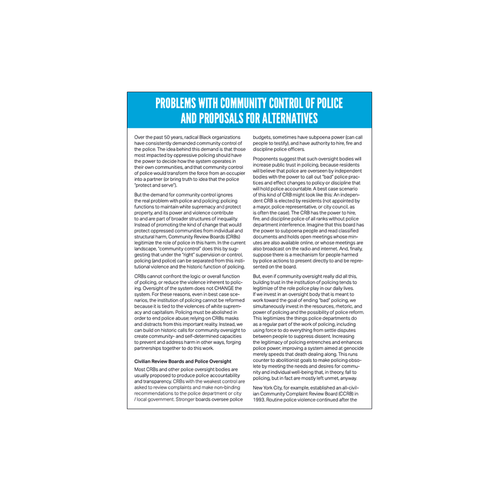 Community Control — Interrupting Criminalization