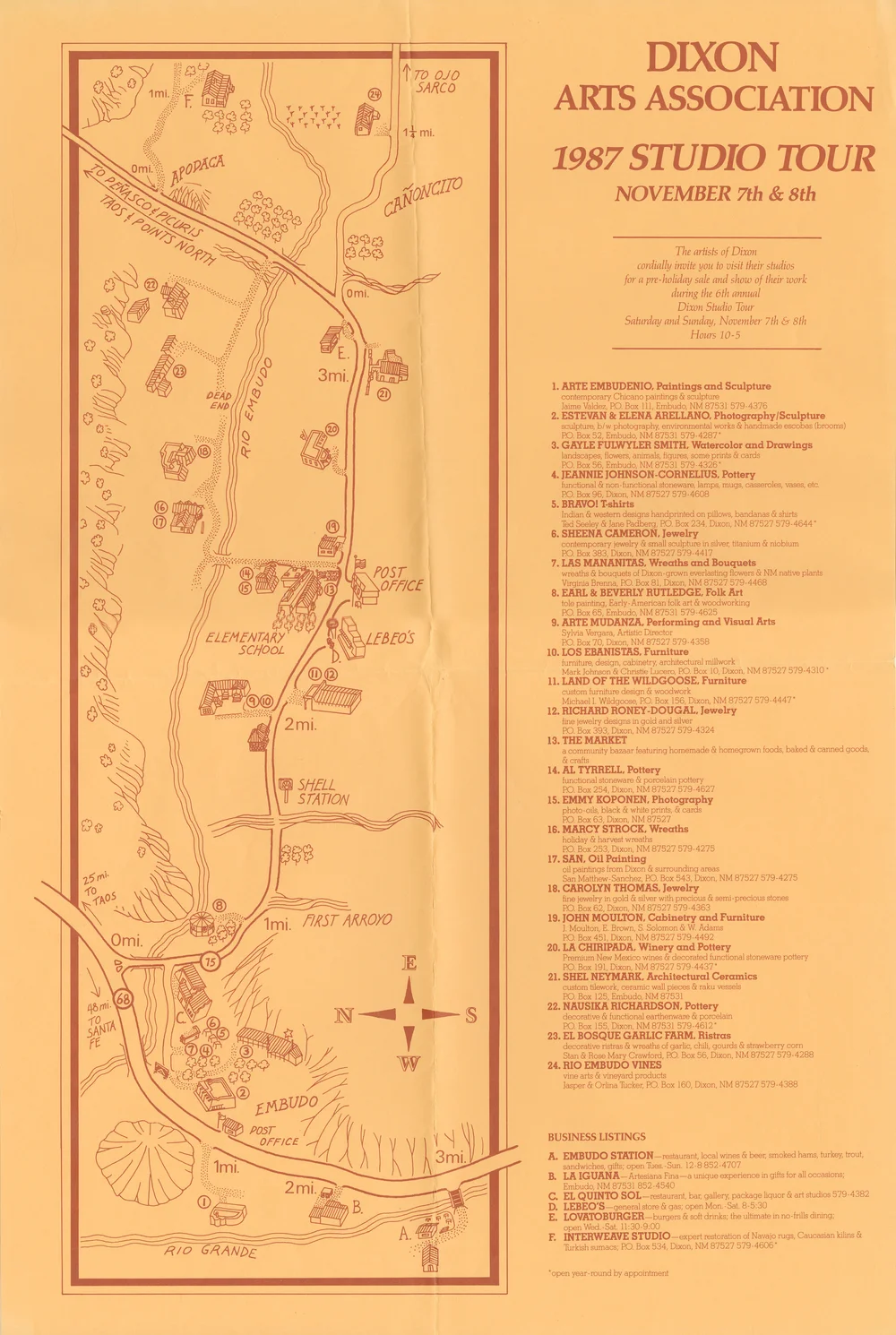 Map/Brochures — Dixon Studio Tour