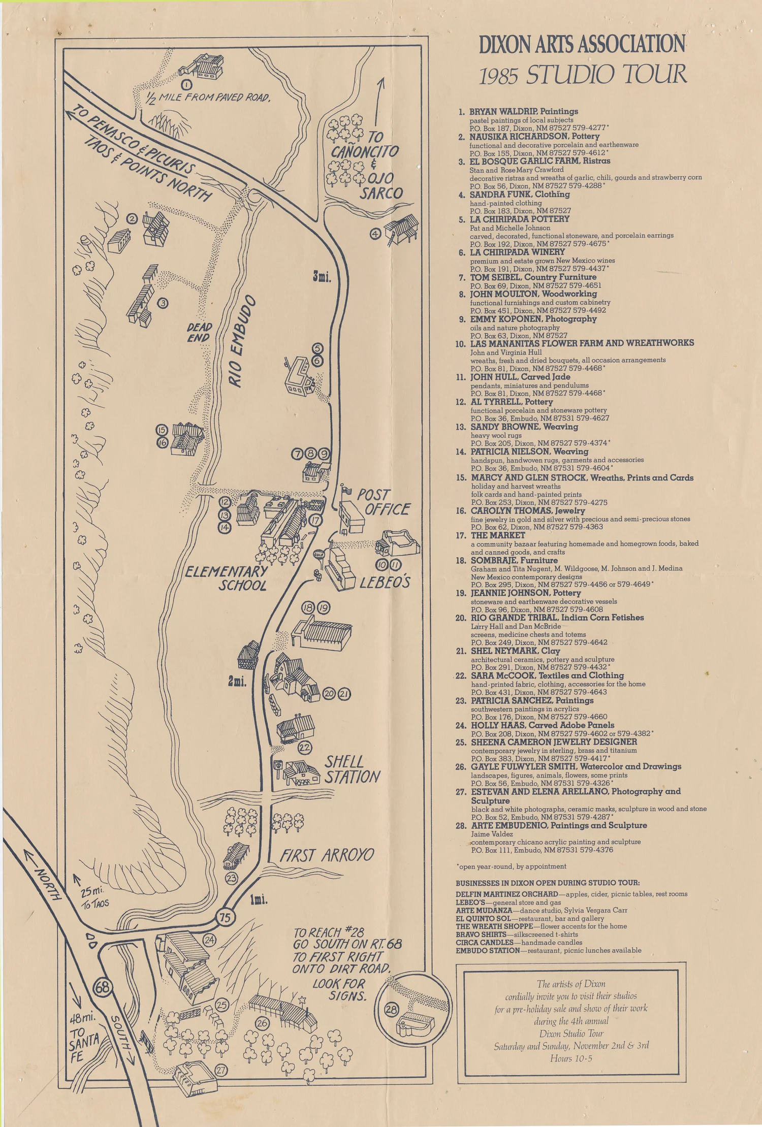 Map/Brochures — Dixon Studio Tour