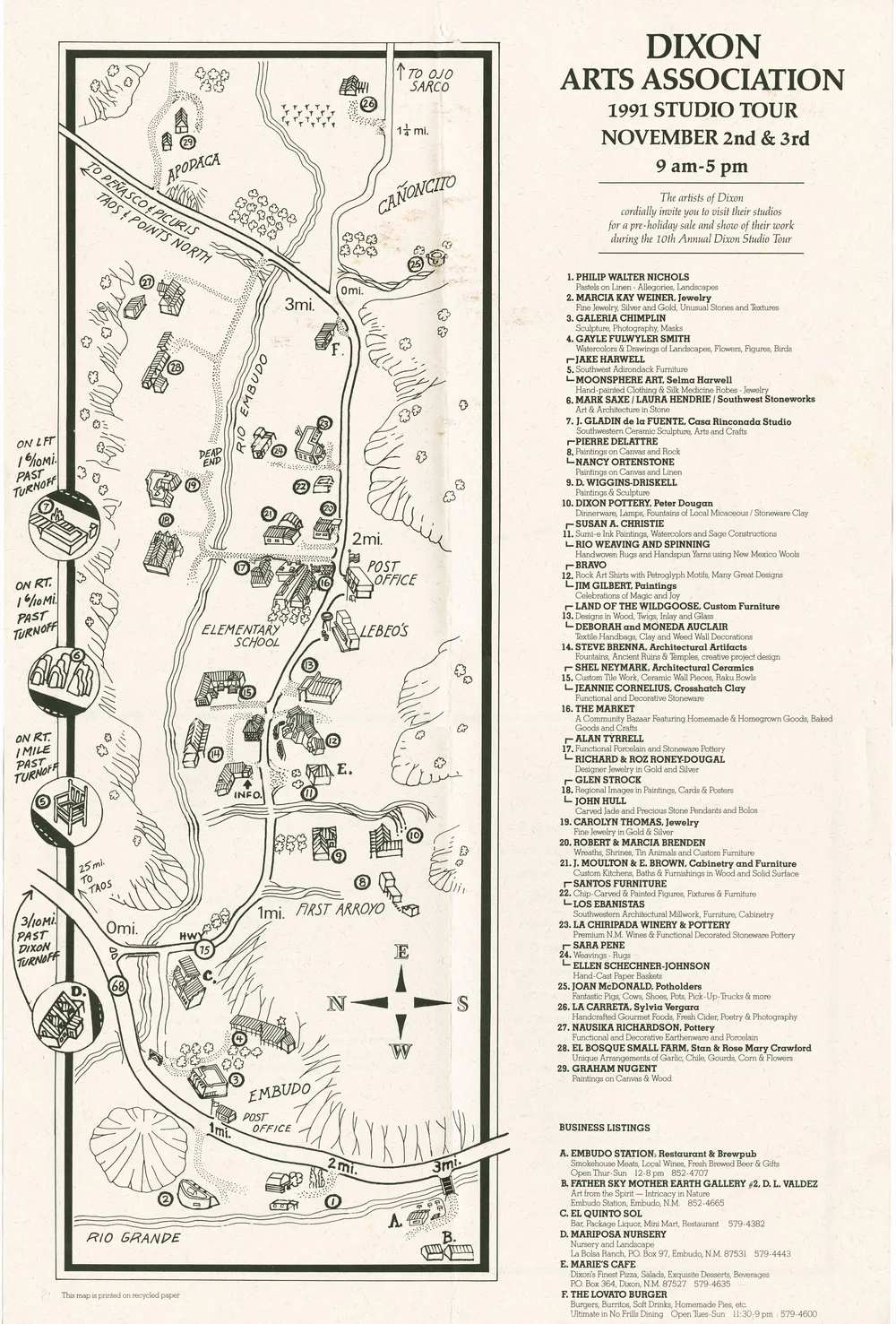 Map/Brochures — Dixon Studio Tour