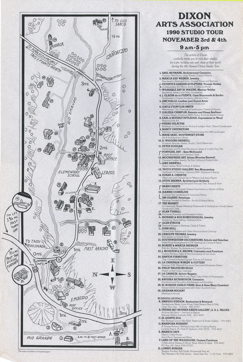 Map/Brochures — Dixon Studio Tour