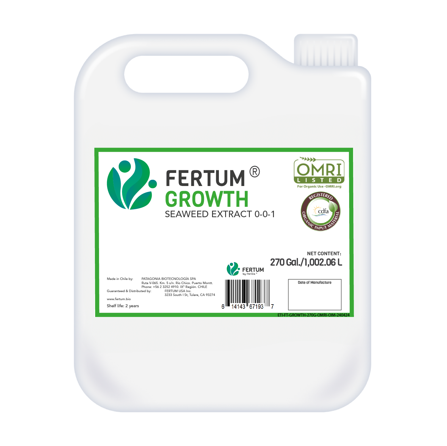 FERTUM® Growth Seaweed Extract 0-0-1 — Fertum Bio