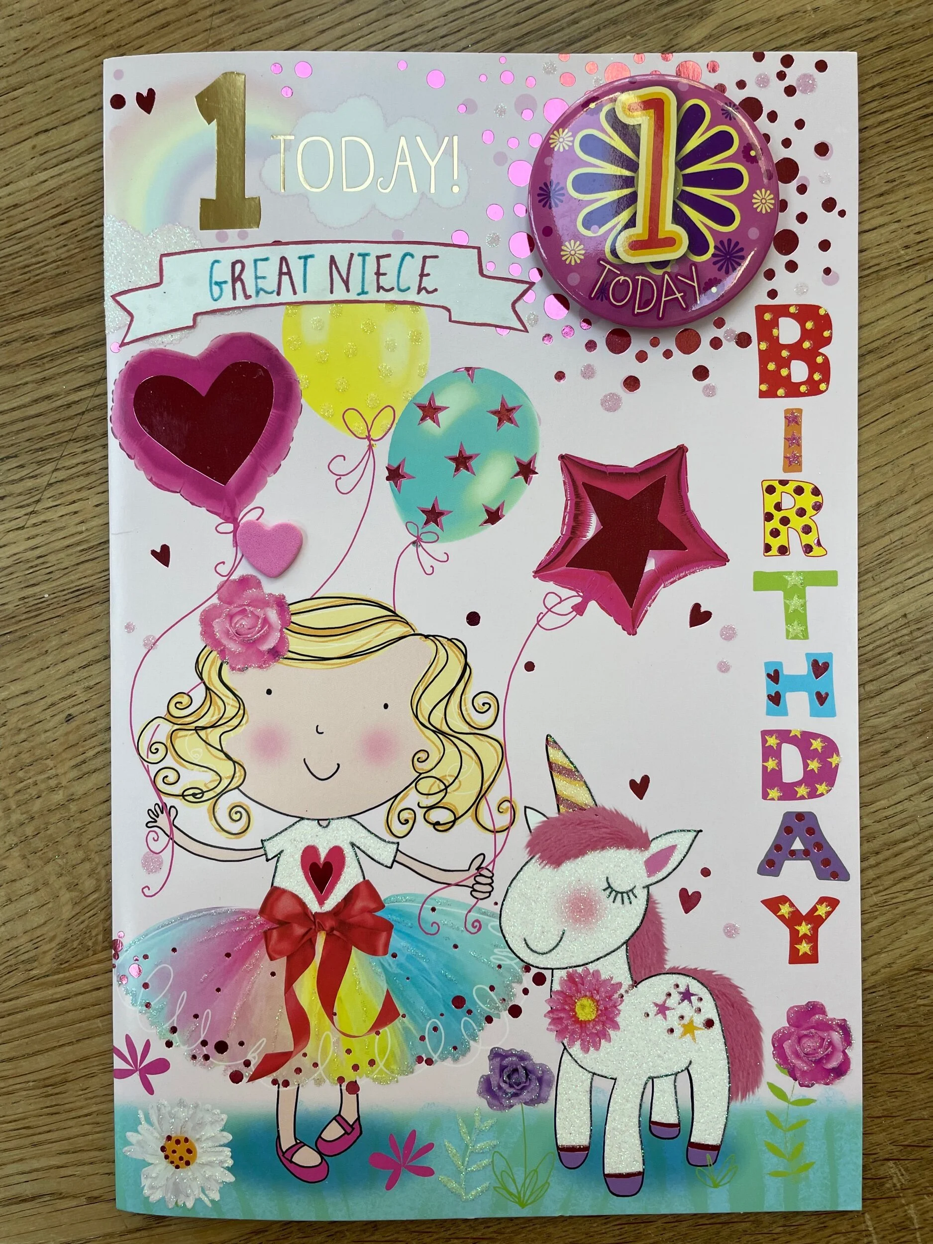 Great Niece 1st Birthday Card — Special Thoughts