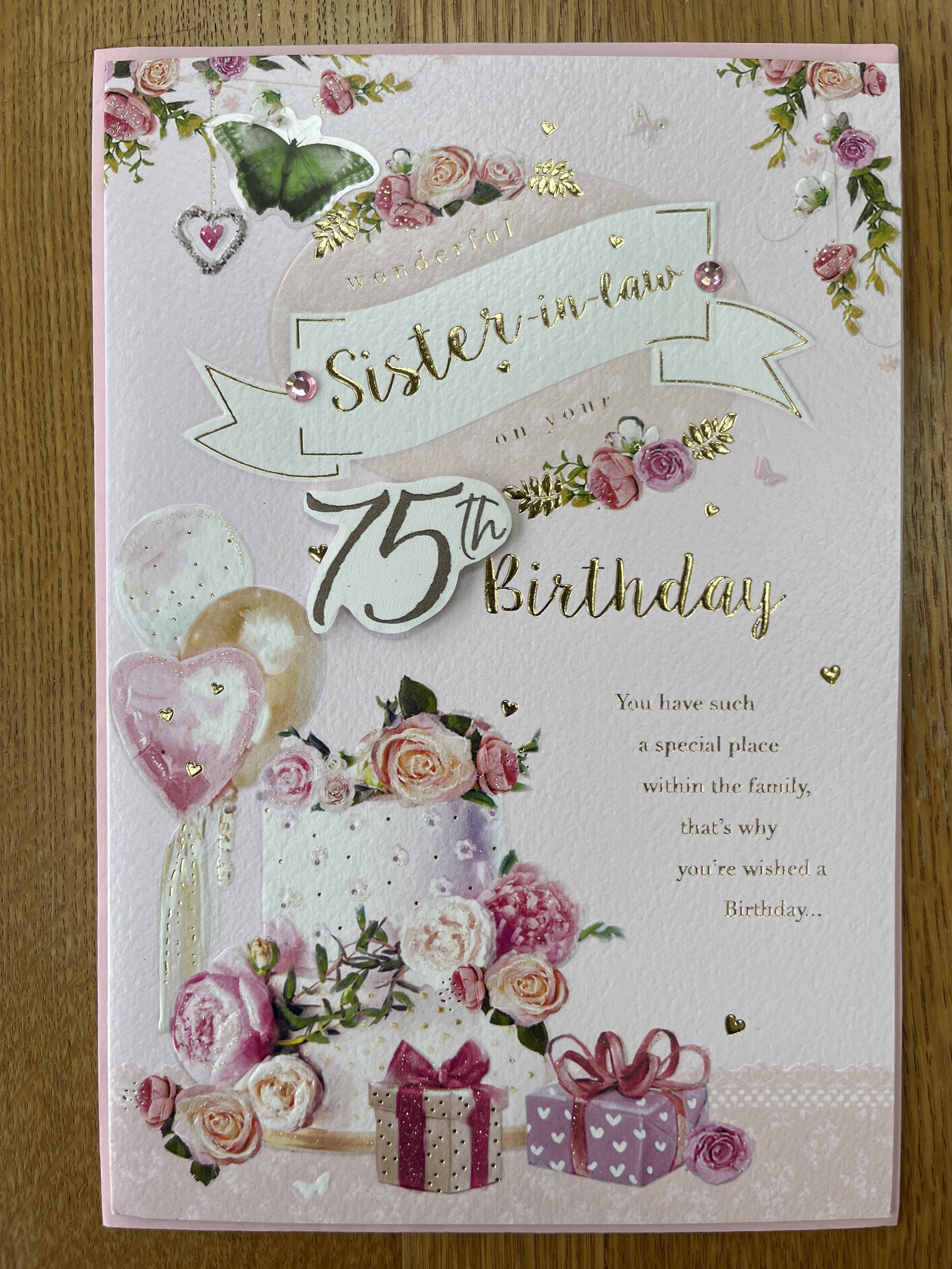 Sister in law 75th Birthday Card — Special Thoughts