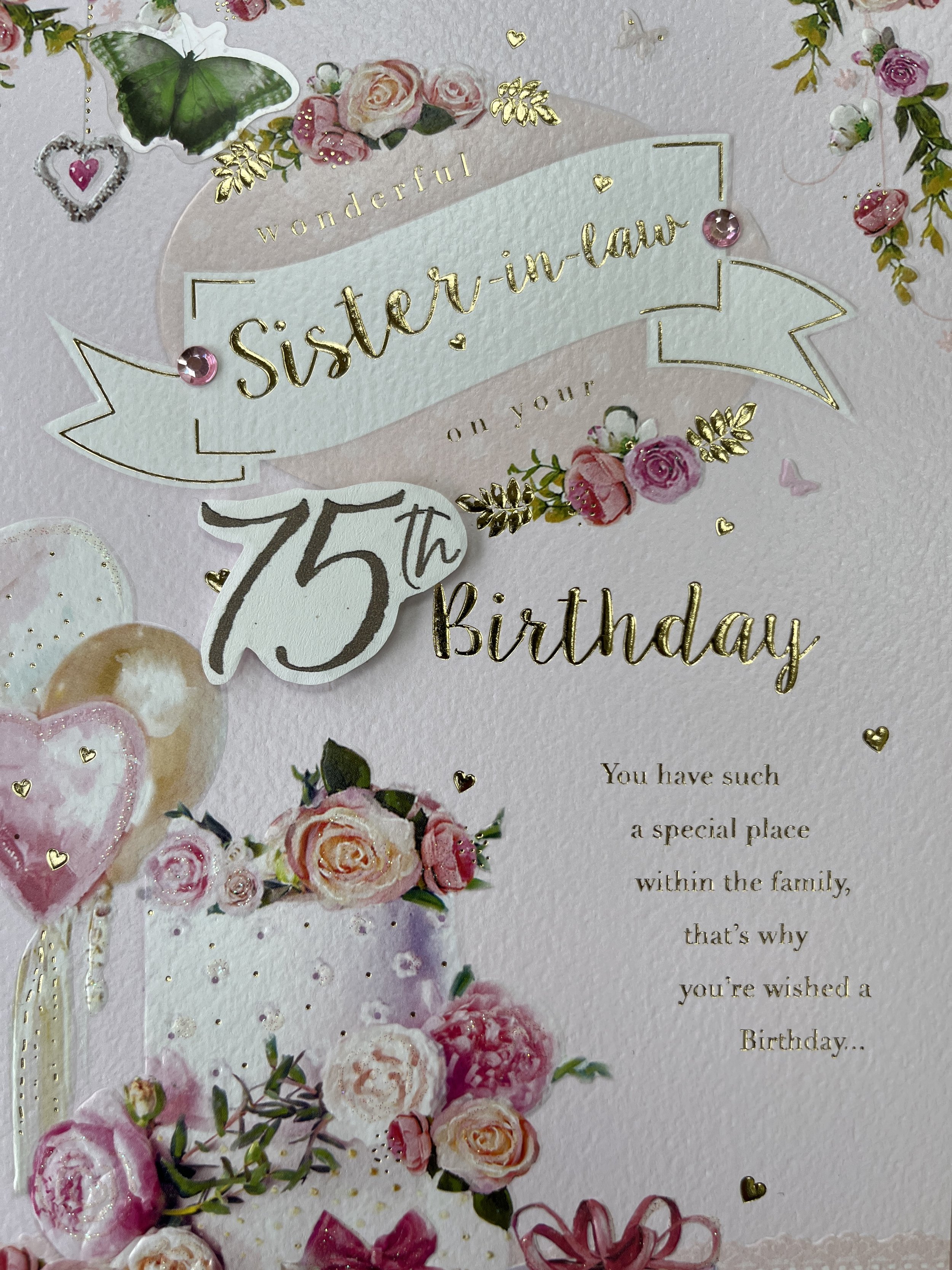 Sister in law 75th Birthday Card — Special Thoughts