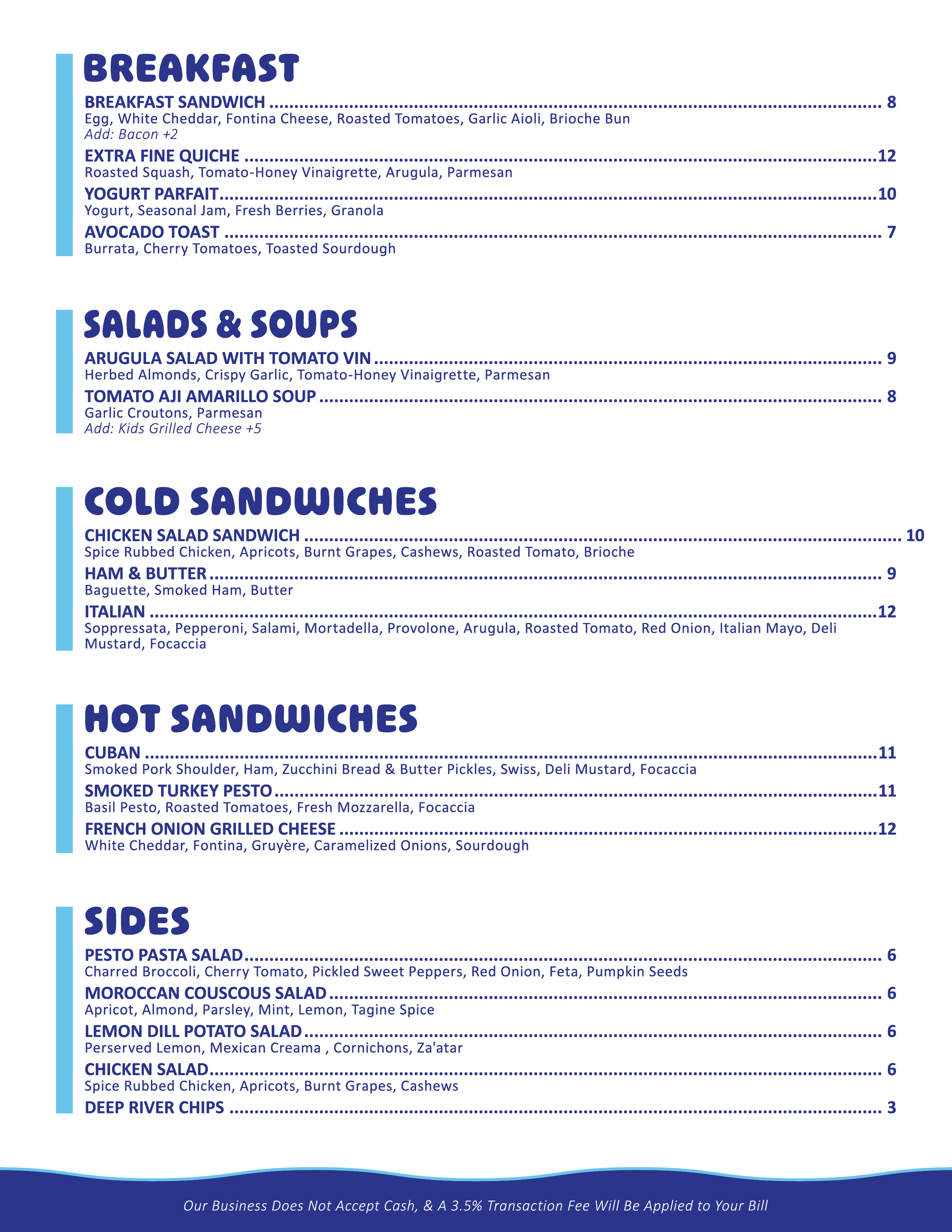 Menu - Southtown — EXTRA FINE