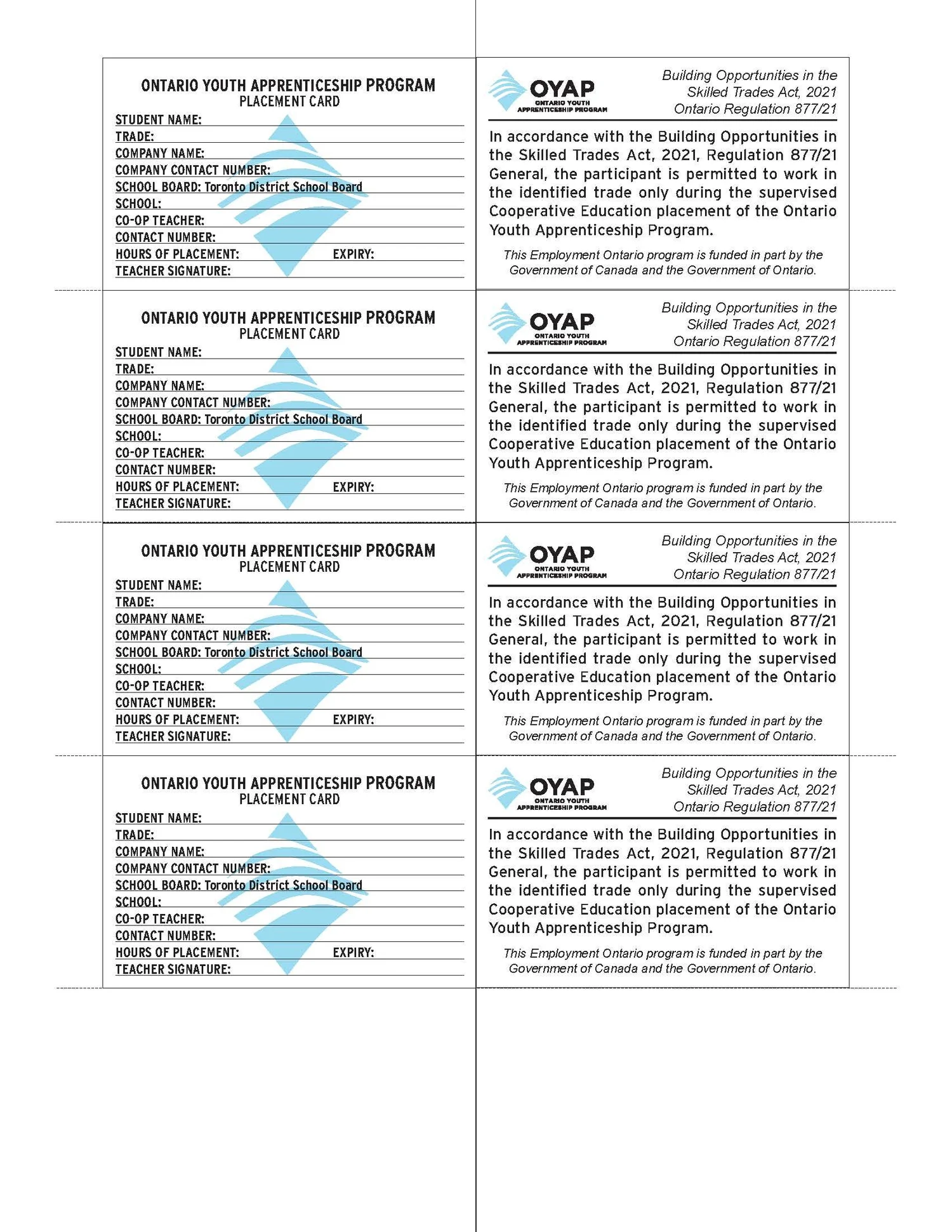 FORMS | Important OYAP Forms — TDSB OYAP