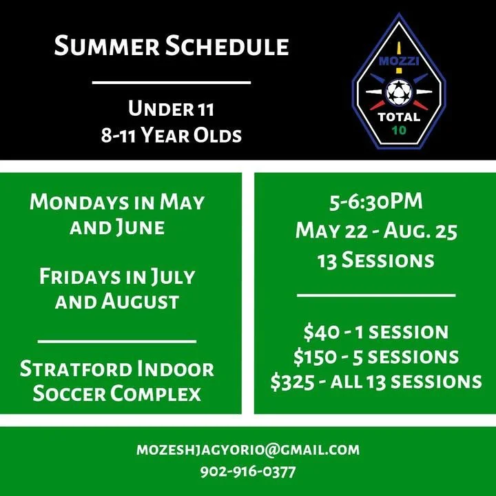 Summer Weekly Schedule — MOZZI TOTAL 10 FOOTBALL