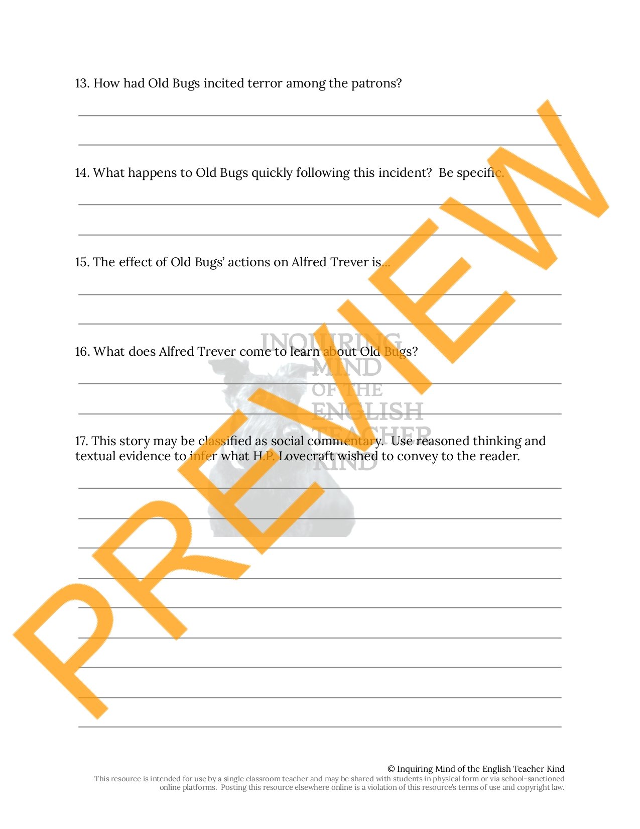 "The Tomb" by H.P. Lovecraft Quiz and Close Reading Worksheet Bundle ...