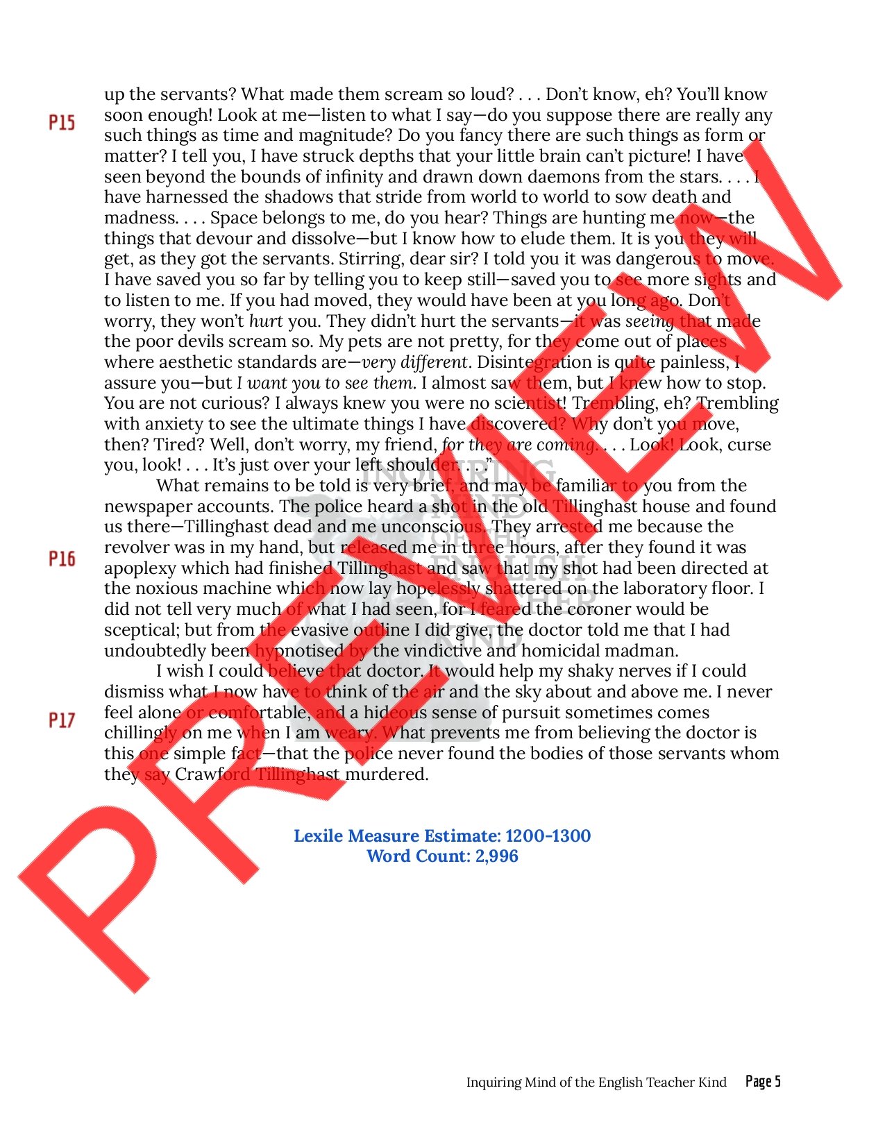 "The Cats of Ulthar" by H.P. Lovecraft Quiz, Close Reading, and ...