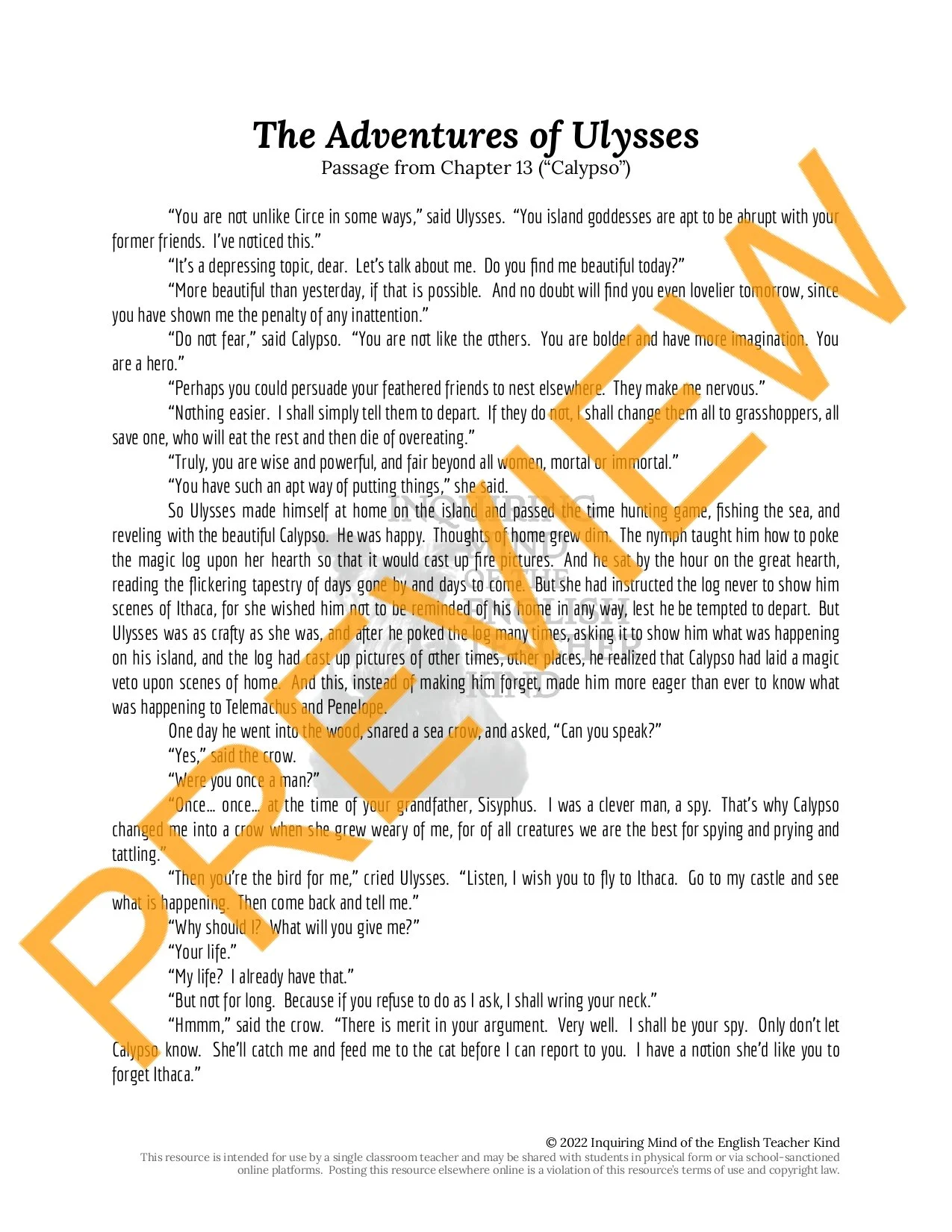 The Adventures of Ulysses Bundle of Quizzes, Close Reading Activities ...