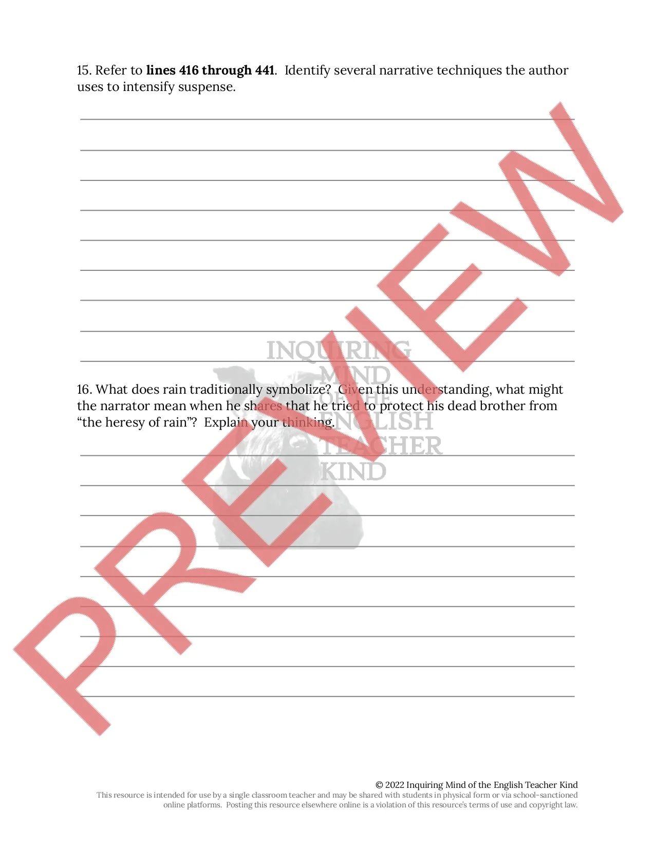 "The Scarlet Ibis" by James Hurst Quiz and Close Reading Analysis ...