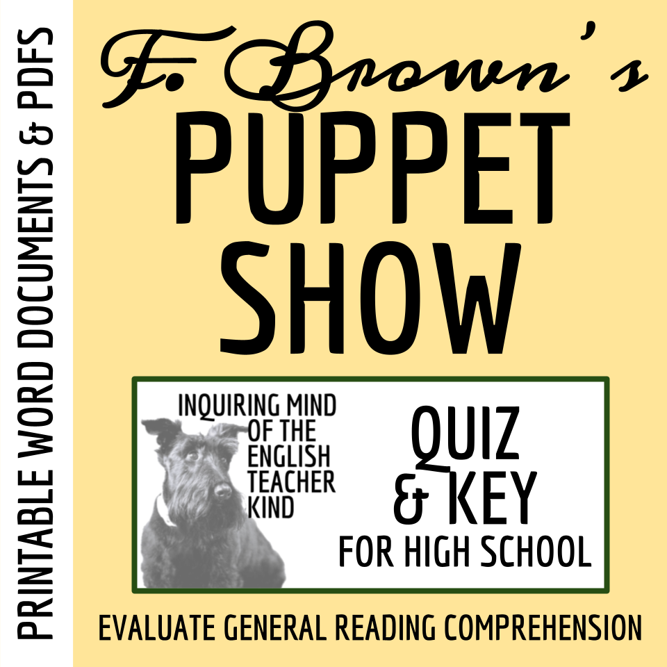 "Puppet Show" by Fredric Brown Quiz and Answer Key for High School ...