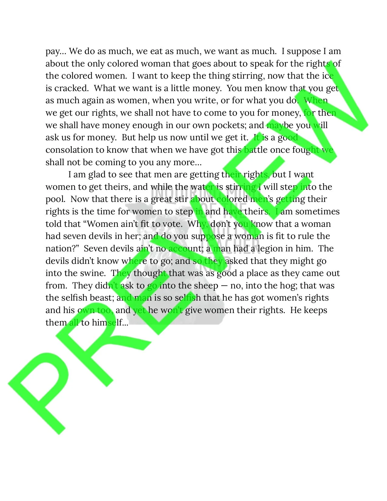 Close Reading of a Persuasive Speech by Sojourner Truth — Inquiring ...