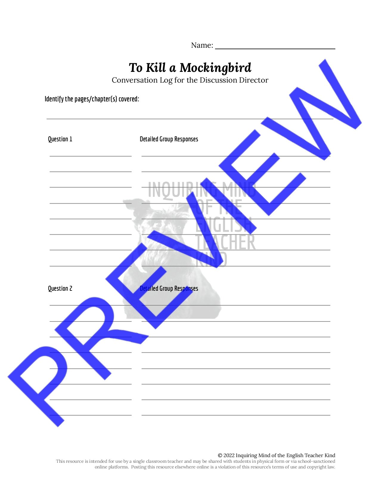 To Kill a Mockingbird — Teaching Resources — Inquiring Mind of the ...