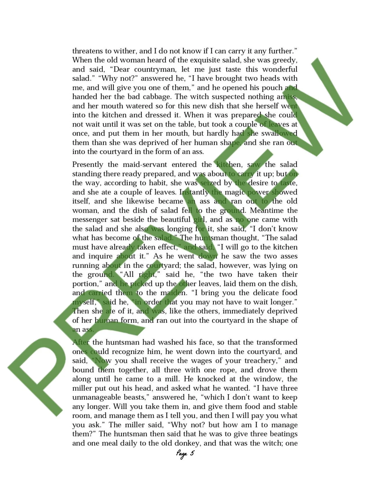 "Donkey Cabbages" by the Brothers Grimm Quiz and Close Reading Bundle ...