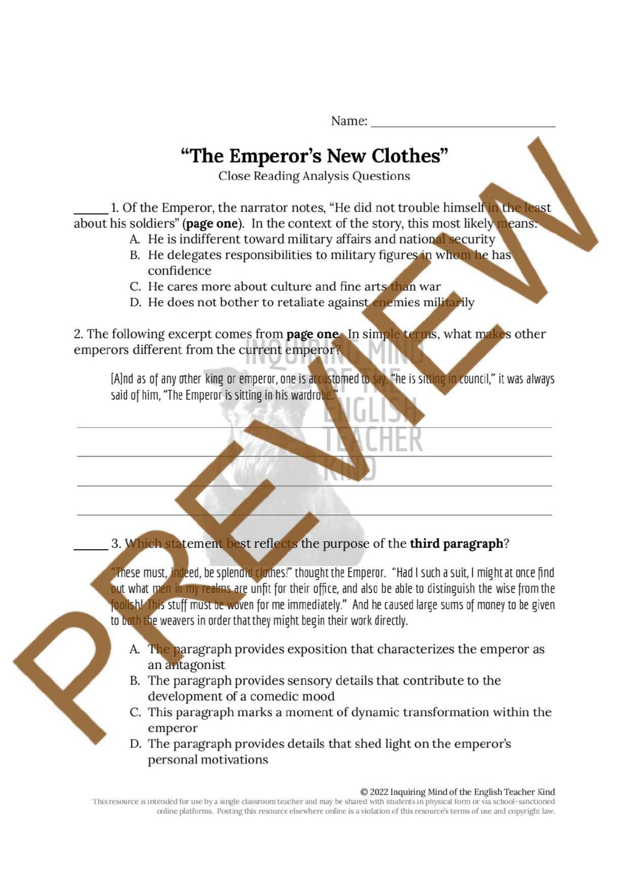 Teaching Resources — Inquiring Mind of the English Teacher Kind