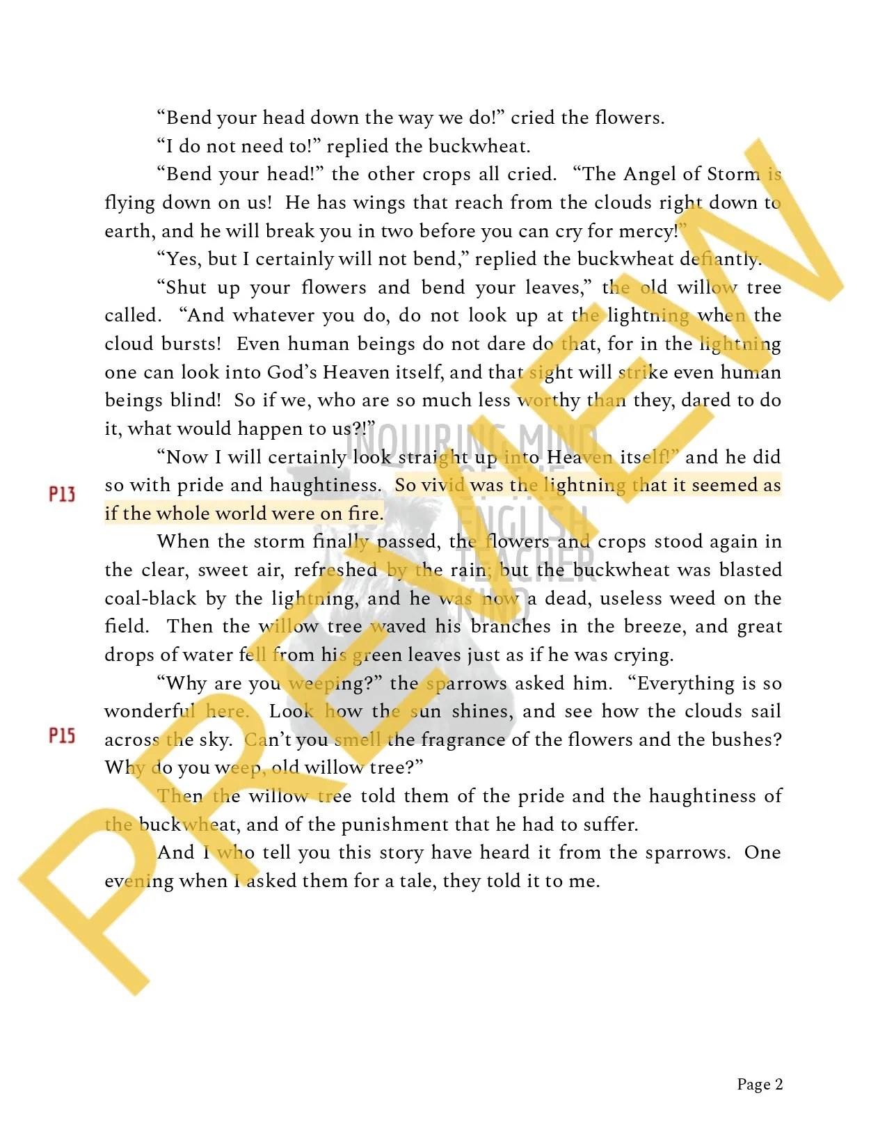 "The Buckwheat" by Hans Christian Andersen Quiz and Close Reading ...