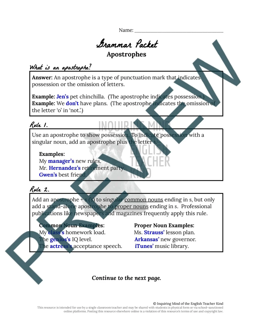 Grammar Worksheet on Commas, Semicolons, and Conjunctions with Answer ...