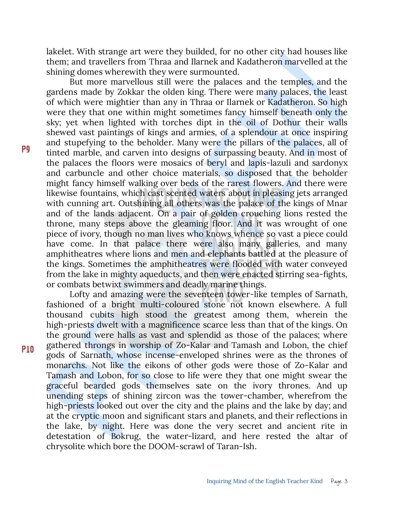 "The Outsider" by H.P. Lovecraft Quiz and Close Reading Activities ...