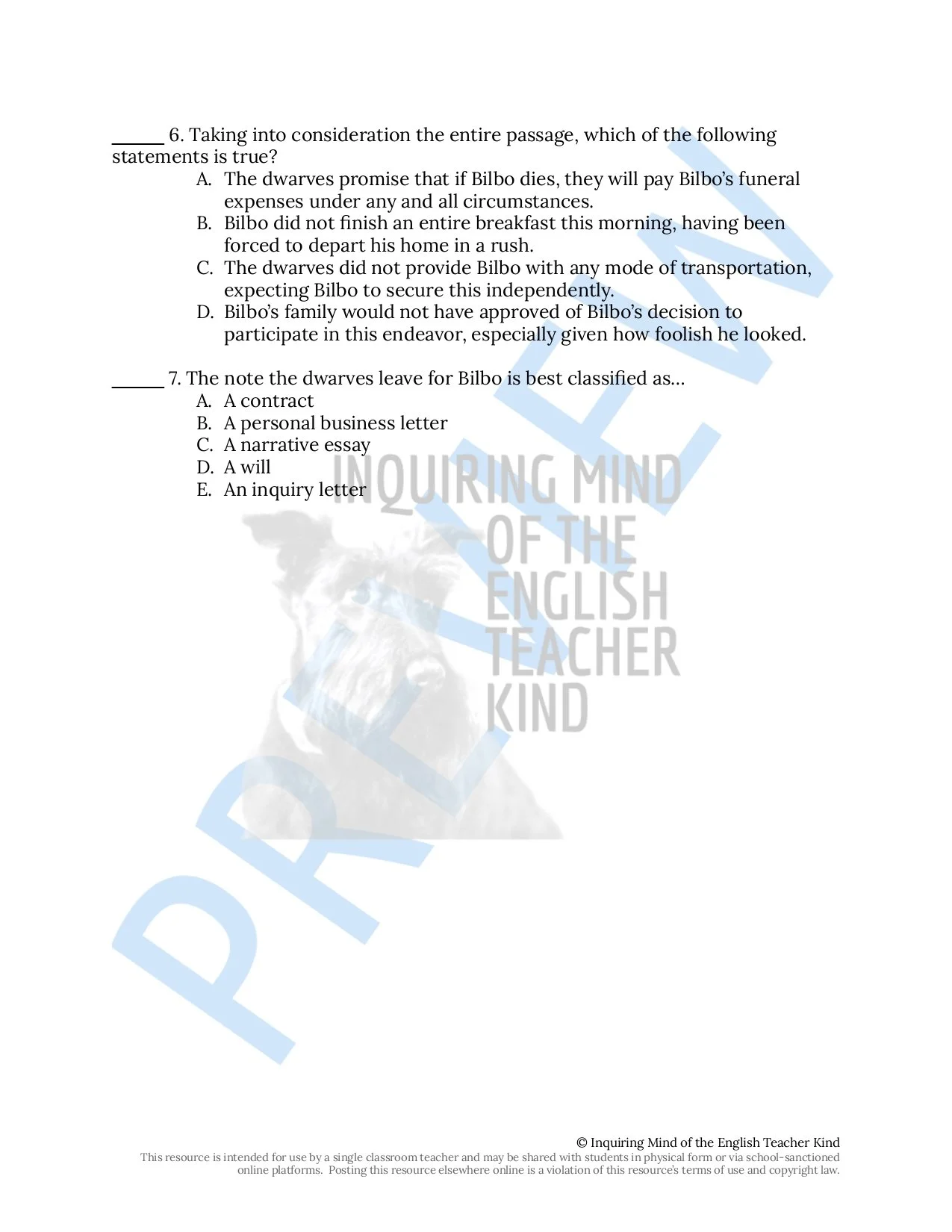 The Hobbit Close Reading Worksheets Bundle with Answer Keys — Inquiring ...