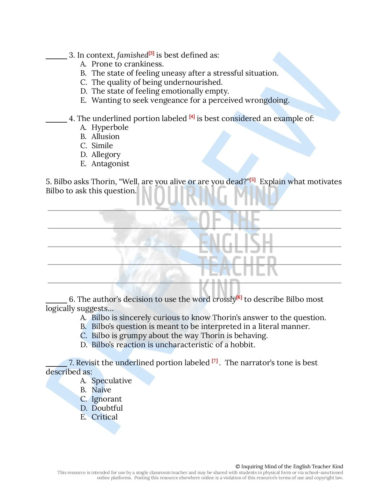 The Hobbit Close Reading Worksheets Bundle with Answer Keys — Inquiring ...