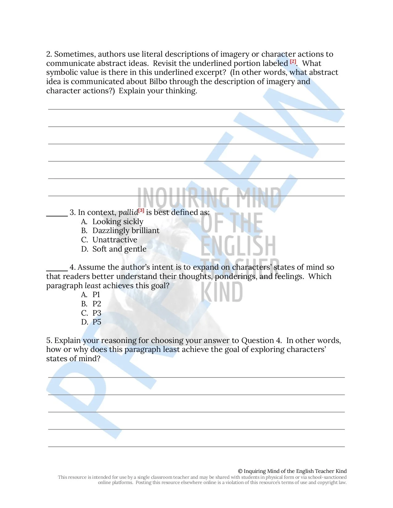 The Hobbit Close Reading Worksheets Bundle with Answer Keys — Inquiring ...