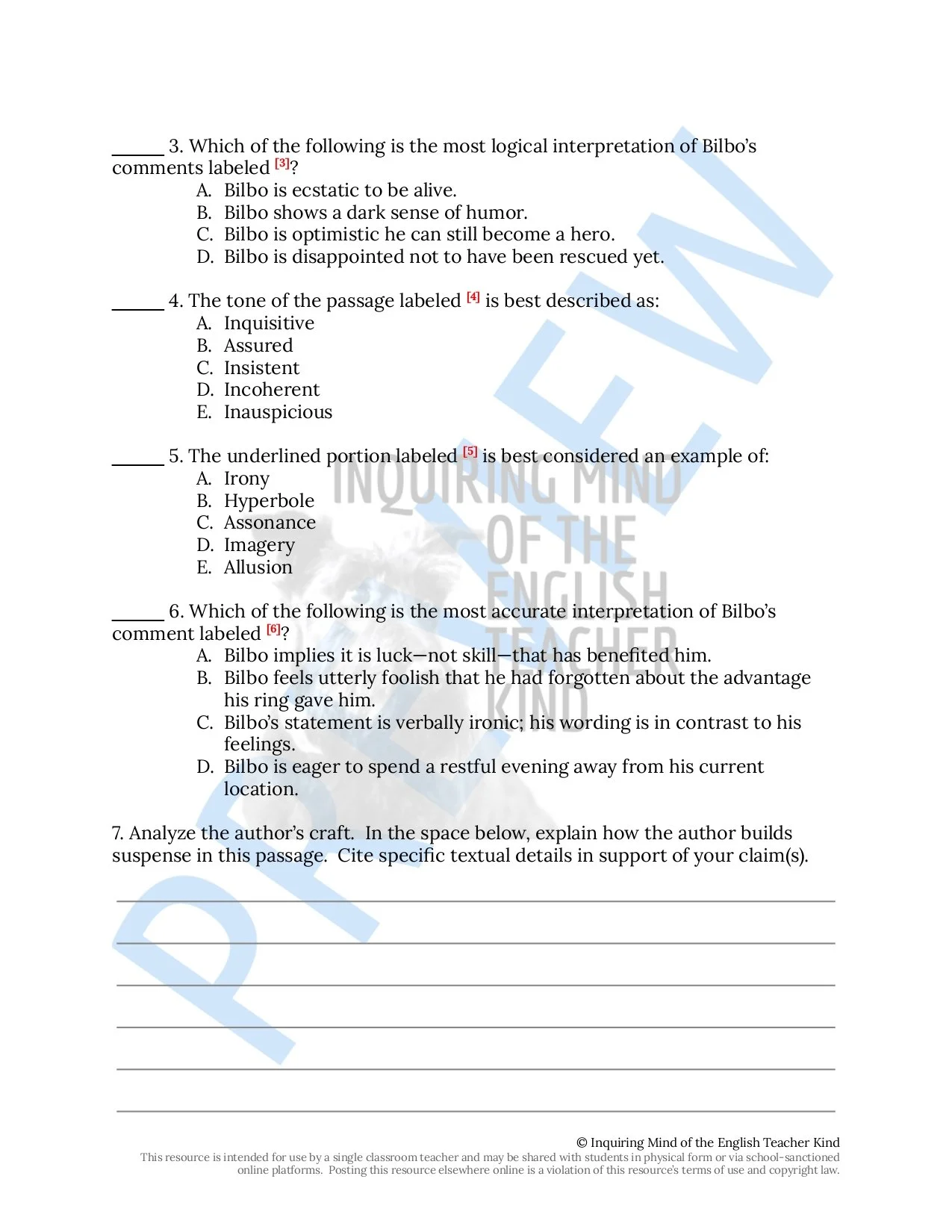 The Hobbit Close Reading Worksheets Bundle with Answer Keys — Inquiring ...