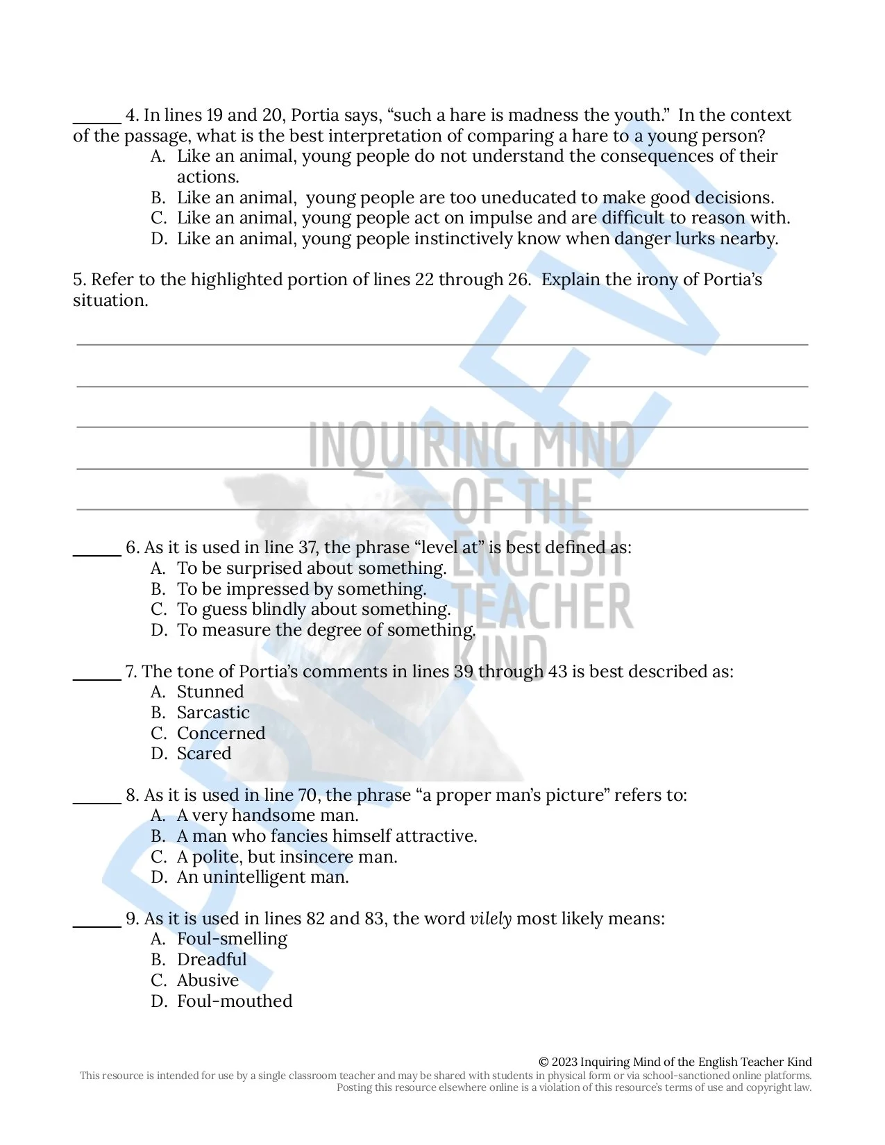 Catcher in the Rye Quiz and Close Reading Analysis Worksheets Bundle ...