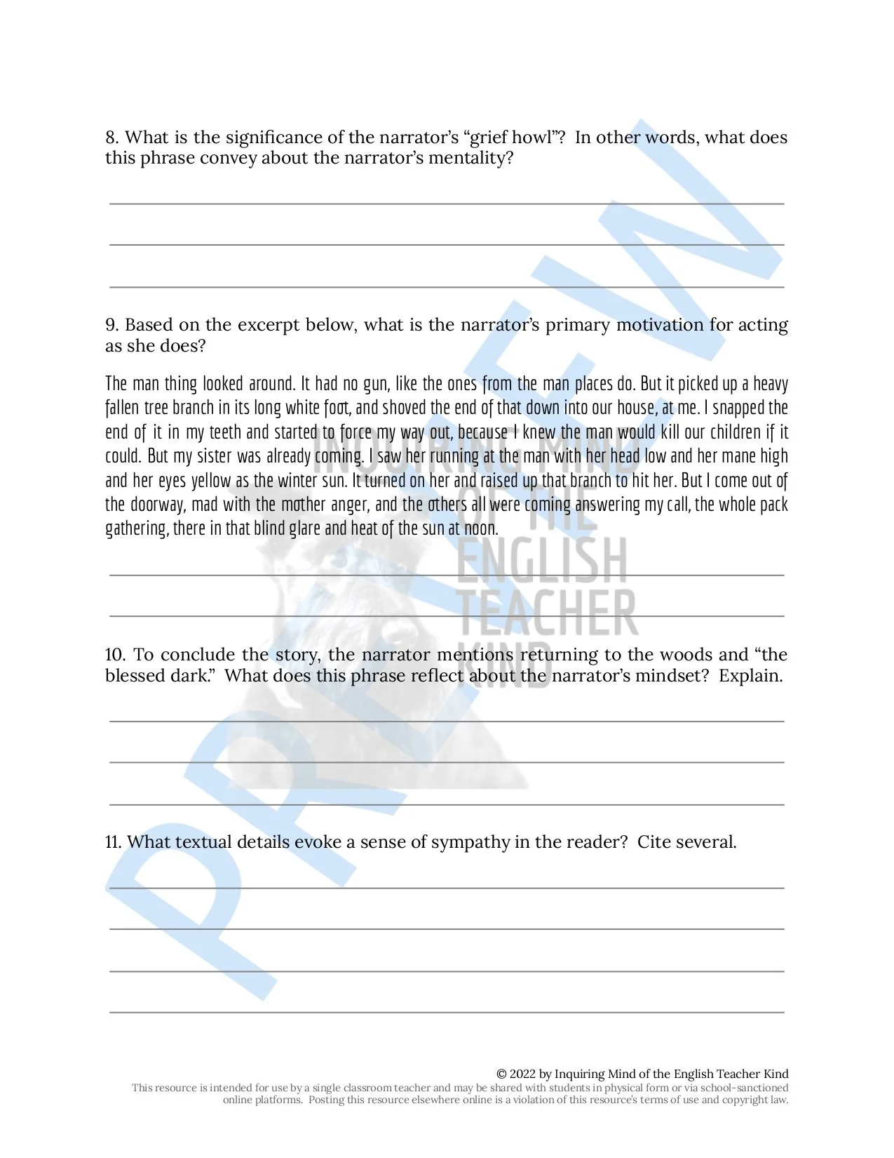 "The Wife's Story" by Ursula K. Le Guin Quiz and Close Reading ...