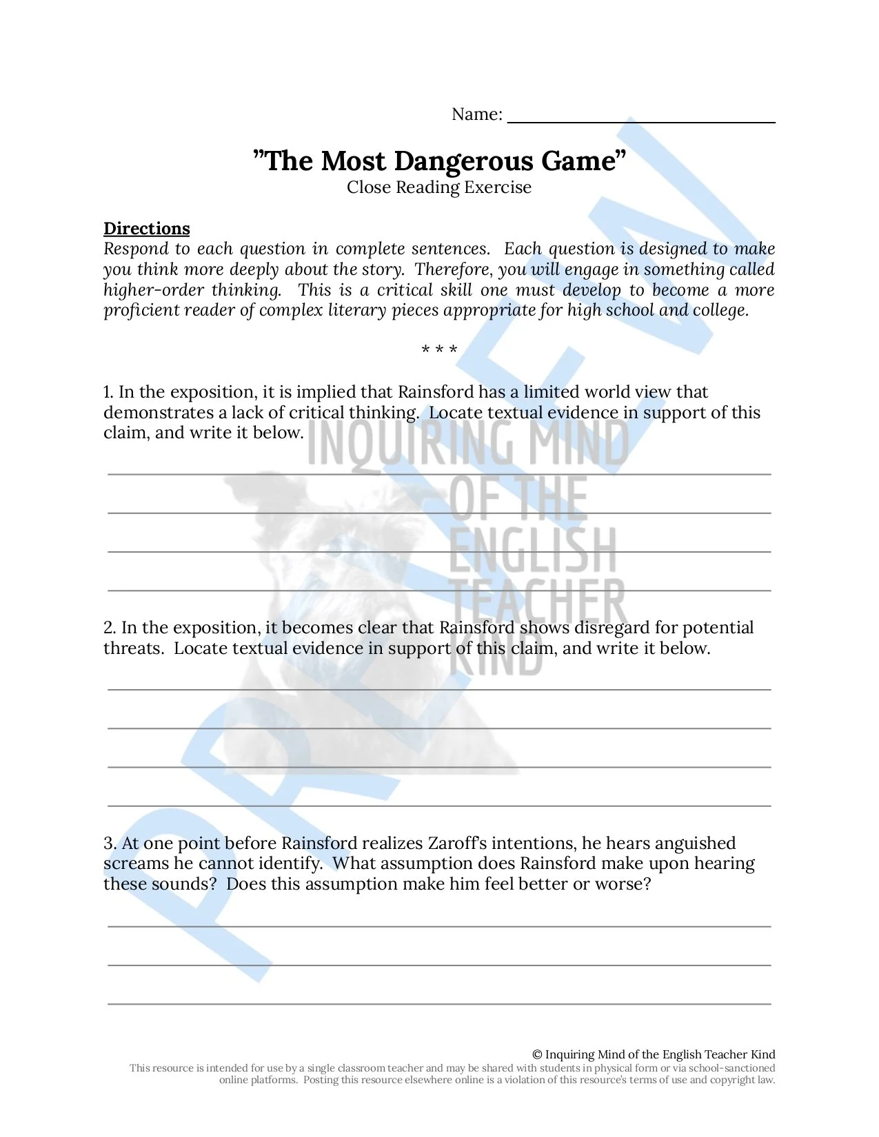 Commonlit The Most Dangerous Game Answers "the Most Dangerou