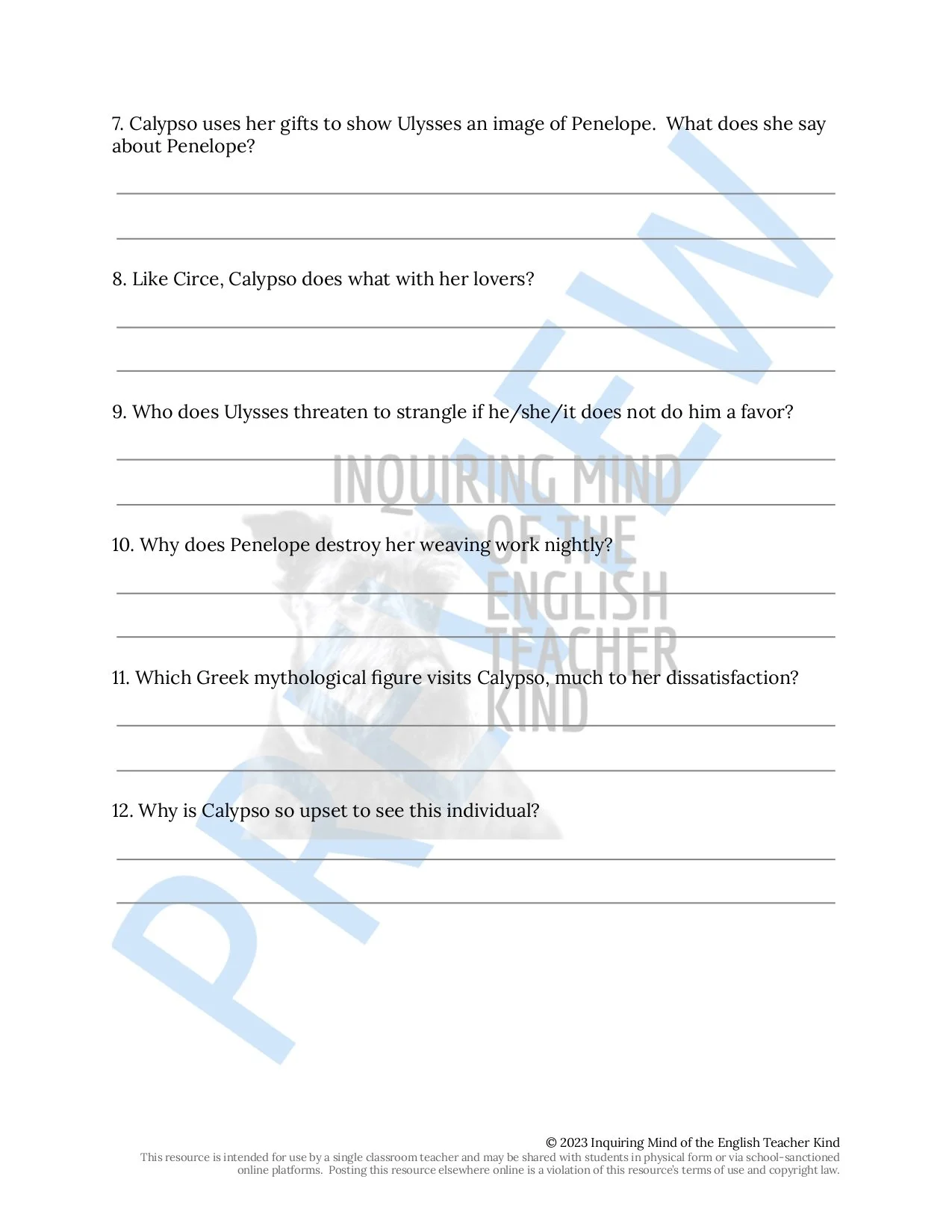 Adventures of Ulysses Chapters 12-13 Quiz, Close Reading Activity, and ...