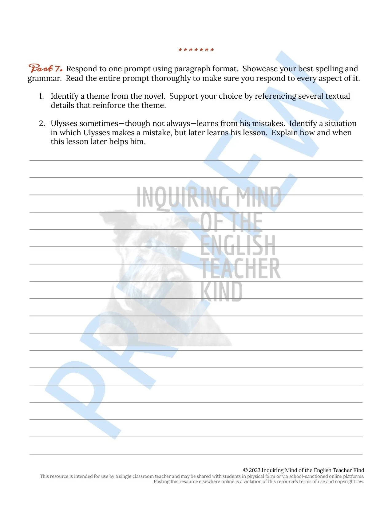 The Adventures of Ulysses by Bernard Evslin Test and Answer Key ...