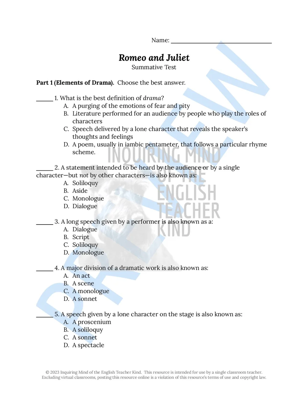 Romeo and Juliet Close Reading Analysis Worksheets Bundle with Answer ...