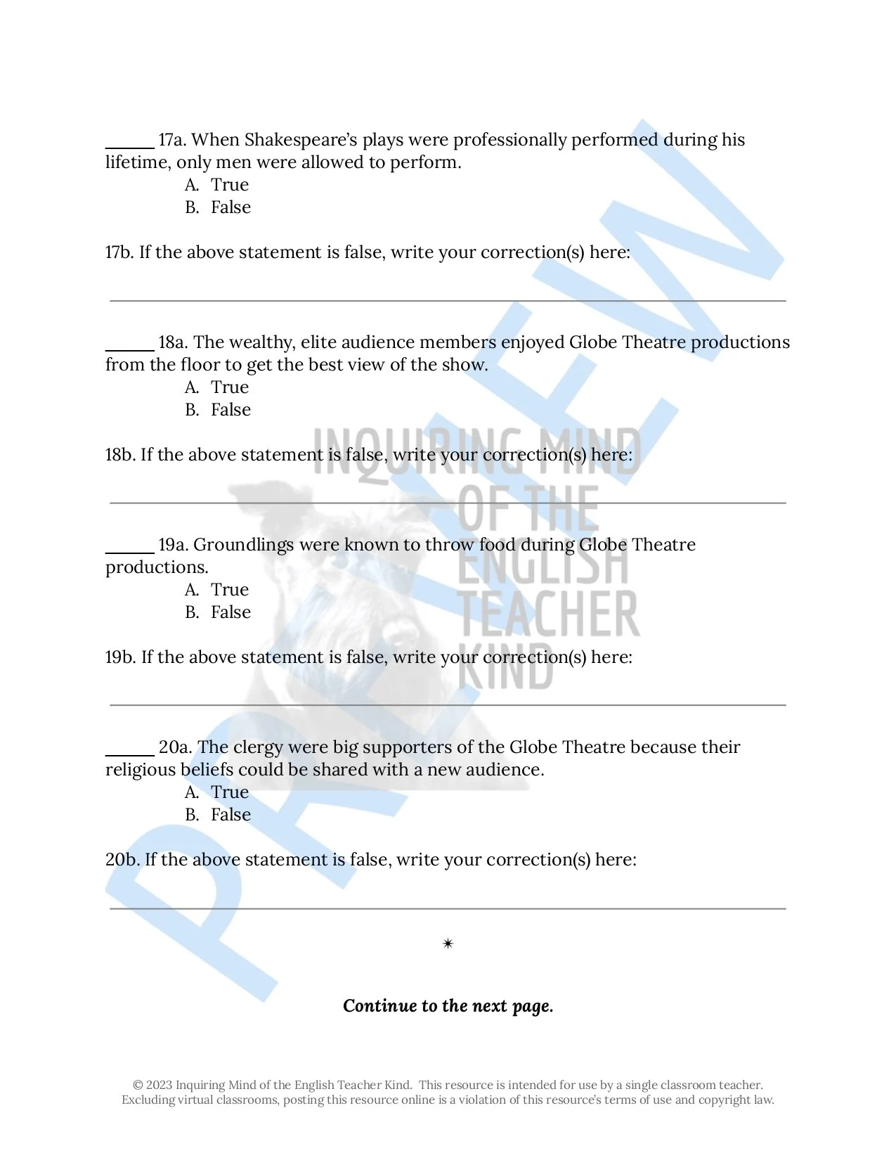 The Tragedy of Romeo and Juliet Test and Answer Key — Inquiring Mind of ...