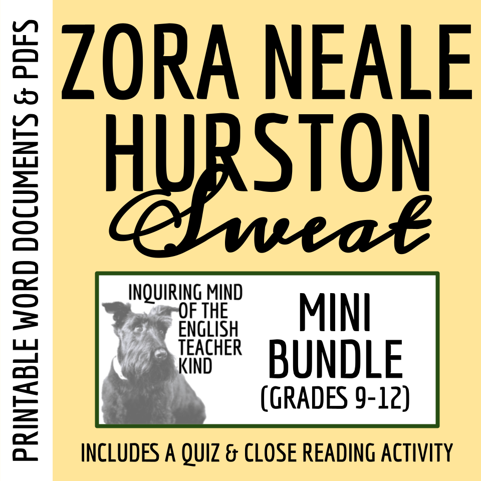 "Sweat" by Zora Neale Hurston Quiz and Close Reading Worksheet Bundle ...