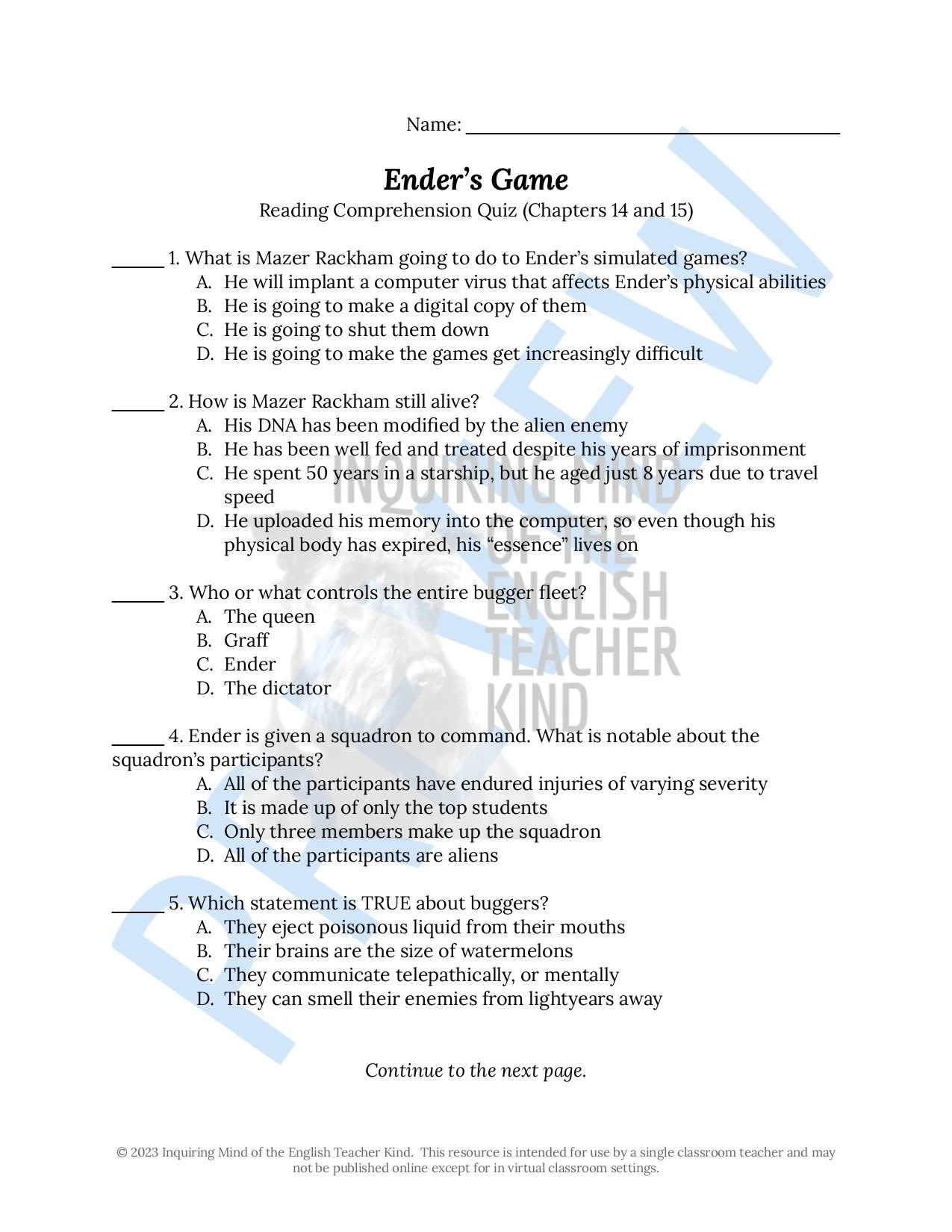 Teaching Resources — Inquiring Mind of the English Teacher Kind