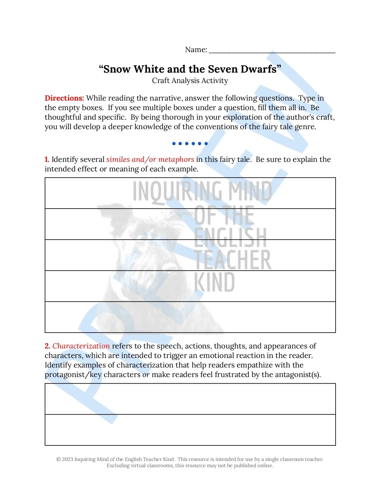High School Creative Writing Unit Plan for Modified and Modern Fairy ...