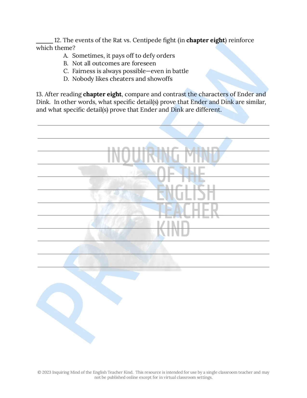 Ender's Game Close Reading Analysis Worksheets Bundle with Answer Keys ...