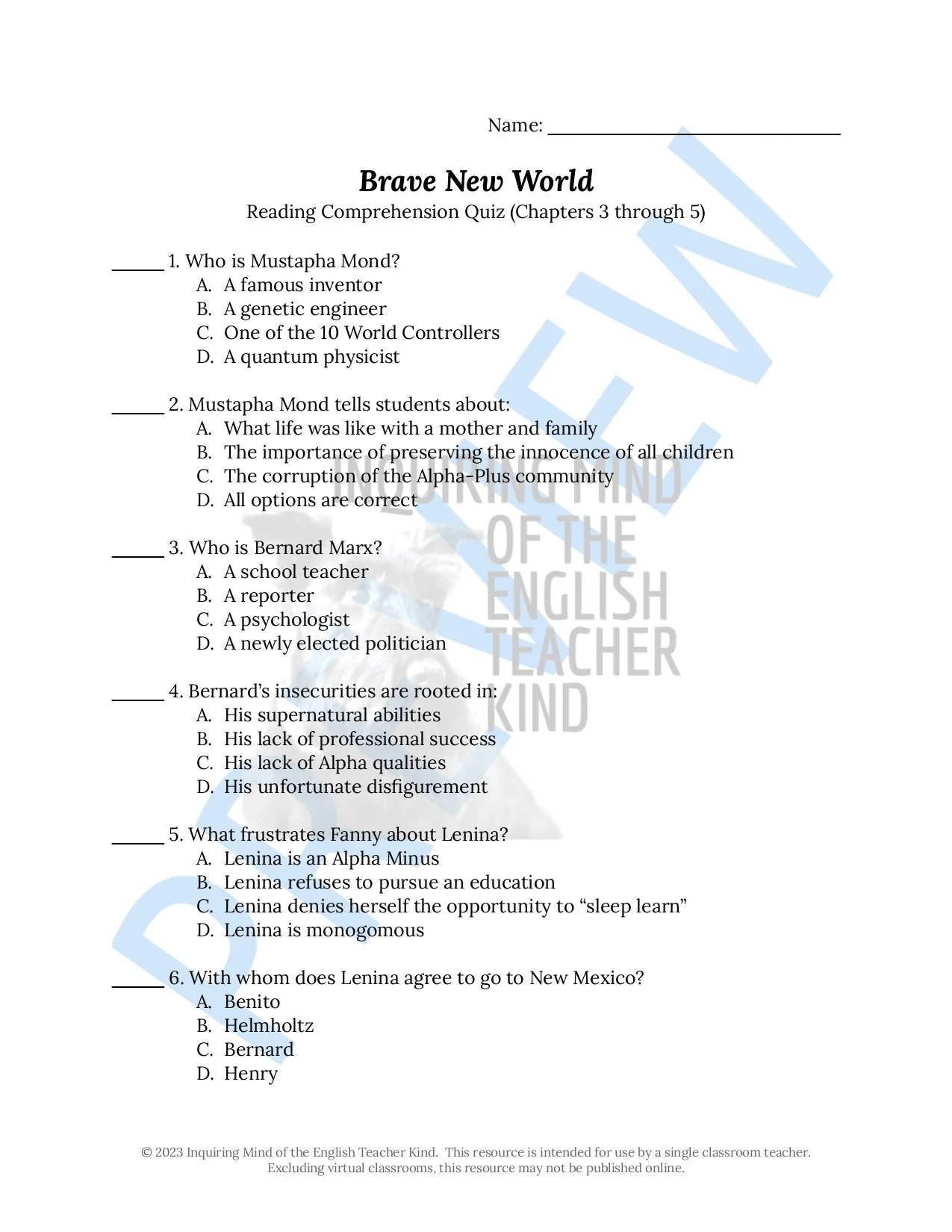 Teaching Resources — Inquiring Mind of the English Teacher Kind