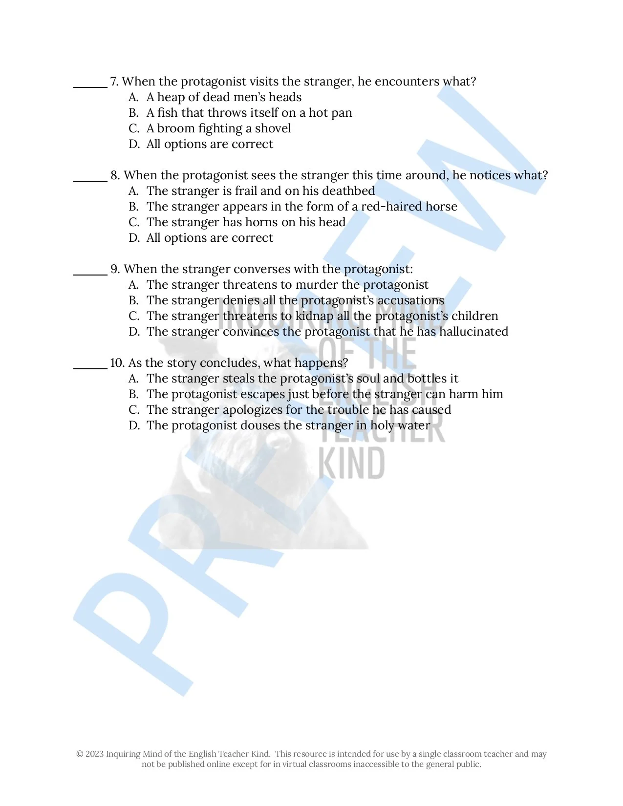 "The Godfather" by the Brothers Grimm Quiz and Close Reading Worksheet ...