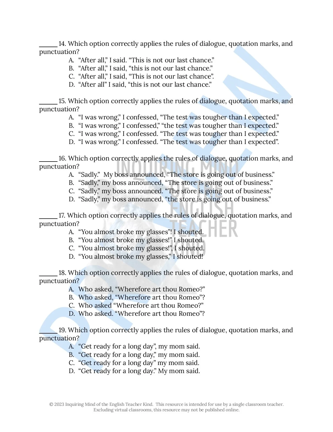"The Wolf and the Fox" by the Brothers Grimm Quiz and Close Reading ...