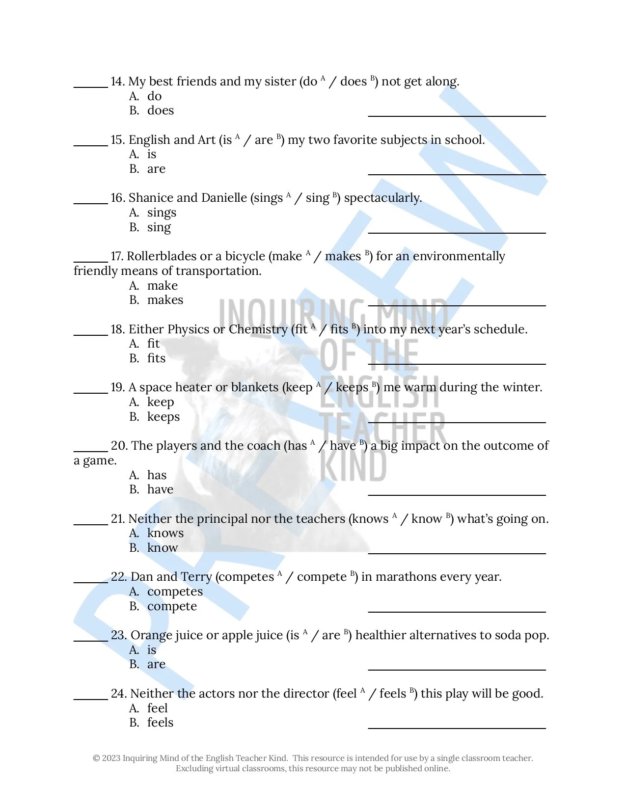High School Grammar Review Worksheets Bundle for Middle and High School ...