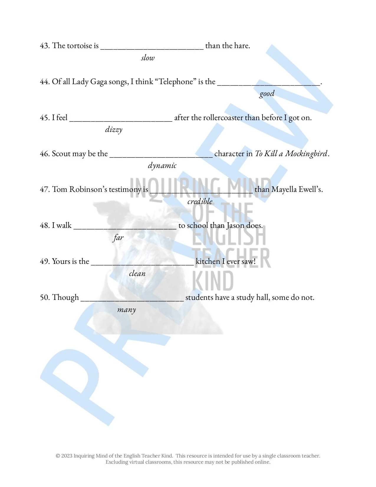 High School Grammar Review Worksheets Bundle for Middle and High School ...